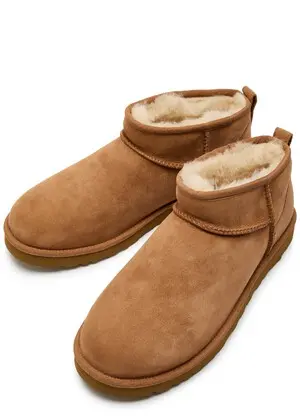 UGG Classic Ultra Mini Suede Ankle Boots - Brown