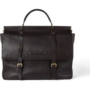 Brunello Cucinelli Textured Grain Leather Briefcase - Brown