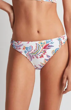 Ralph Lauren Side Tab Twist Bikini Bottoms - White Multi