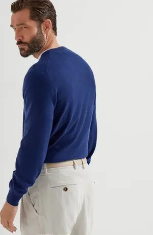 Brunello Cucinelli Cashmere Crew-neck Sweater - Sapphire