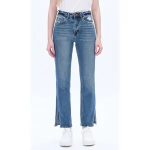 BAYEAS Split Hem Straight-leg Jeans
