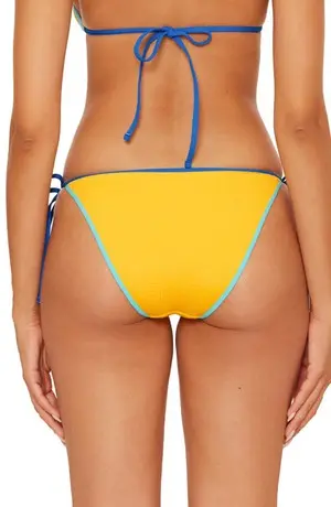 BECCA By Rebecca Virtue Crinkle Crush Reversible Side Tie Bikini Bottoms