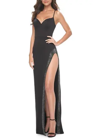 La Femme Slip Evening Dresses