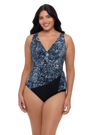 TRIMSHAPER Vera Side-tie One-piece Swimsuit - Flora & Fauna