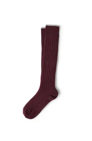 Brunello Cucinelli Ribbed Cashmere Socks - Amaranth