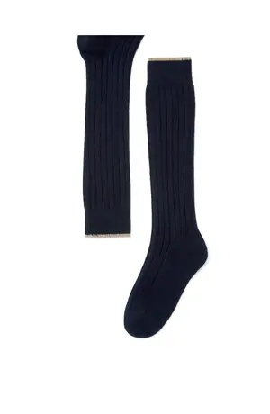 Brunello Cucinelli Ribbed Cashmere Socks - Navy Blue