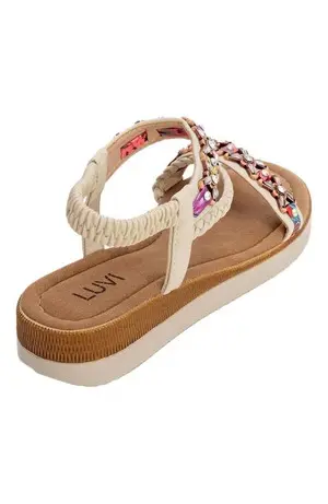 PROLOGUE SHOES Yuan Braided Strap Sandals - Beige Faux Leather