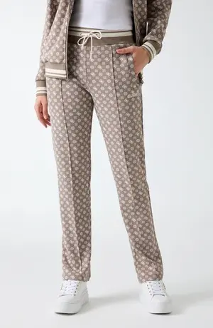 Guess Aggie Straight Leg Pants - Brown