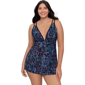 TRIMSHAPER Adjustable Side-tie Swimdress - Mystic Skin