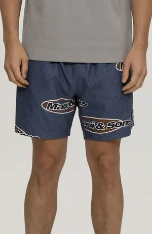 MAUI & SONS Flying Disc Microfiber Swim Trunks - Slate