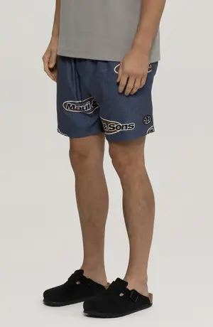 MAUI & SONS Flying Disc Microfiber Swim Trunks - Slate
