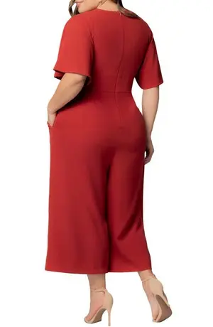 KIYONNA Evelyn Wide Leg Crop Jumpsuit - Paprika