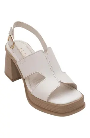 FOREVER & ALWAYS SHOES Zennia Leather Platform Sandal White Leather