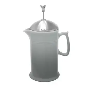 CHANTAL 28 Ounce Ceramic French Press With Stainless Plunger - Grey