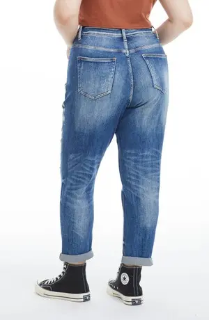 BAYEAS High-waist Cuffed Mom Jeans - Mascara