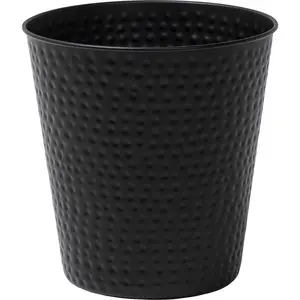 HAPPIMESS Axel Modern Minimalist Hammered Steel 2-gallon Wastebasket - Matte Black