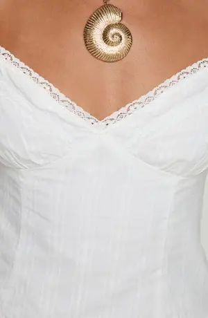Princess Polly Fyrie Lace Trim Recycled Cotton Crop Top