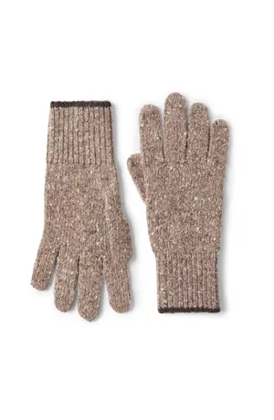 Brunello Cucinelli Knit Gloves Hazelnut
