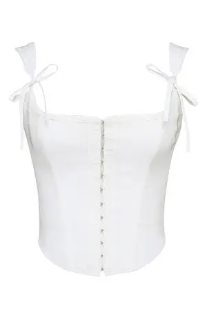 トップス Kikki Corset Top. House of CB House Of Cb Kikki Bow Crop Lace-Up Corset Top In White | Editorialist