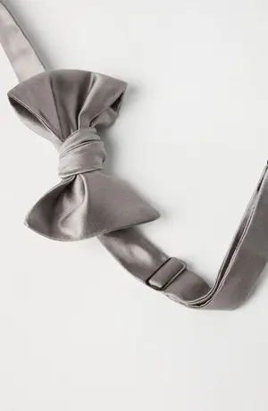 Brunello Cucinelli Satin Bow Tie - Grey