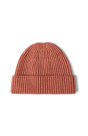 Brunello Cucinelli Cashmere Rib Knit Beanie Orange
