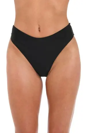L'AGENCE Gianna Brazilian Bikini Bottoms - Black