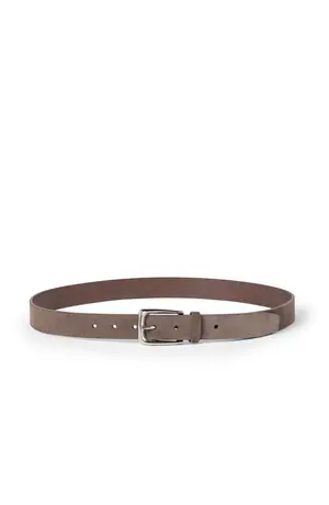 Brunello Cucinelli Reversed Calfskin Leather Belt - Taupe
