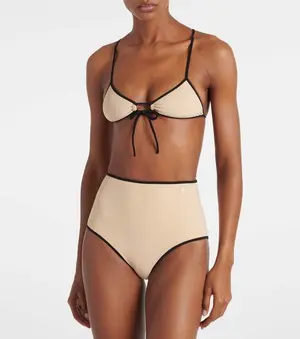 Valentino Garavani Escape Vlogo High-rise Bikini - Beige