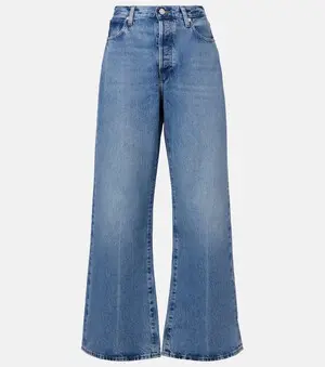 FRAME Loose Mid-rise Wide-leg Jeans - Blue