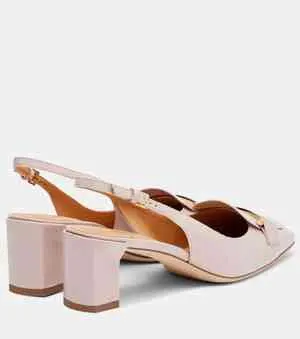 TOD'S Barretta 50 Leather Slingback Pumps - Neutrals
