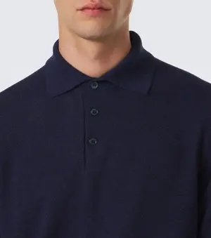 Brunello Cucinelli Cashmere Polo Sweater - Blue