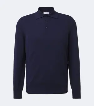 Brunello Cucinelli Cashmere Polo Sweater - Blue