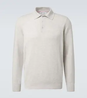 Brunello Cucinelli Cashmere Polo Sweater - Grey