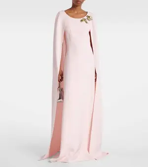 Safiyaa Yuna Caped Embellished Gown