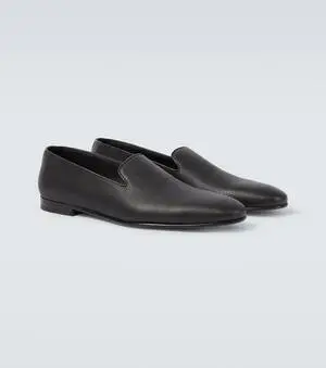 Manolo Blahnik Handmade Leather Loafers - Black