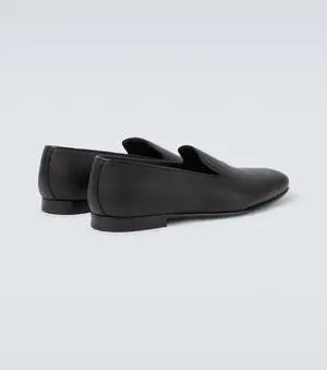 Manolo Blahnik Handmade Leather Loafers - Black