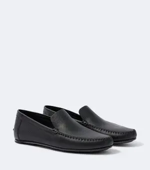 Manolo Blahnik Leather Loafers - Black