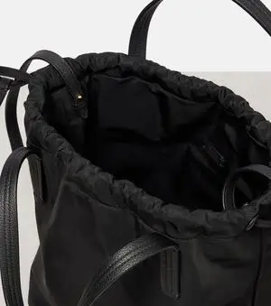 Khaite Rory Medium Leather-trimmed Bucket Bag - Black