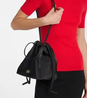 Khaite Rory Medium Leather-trimmed Bucket Bag - Black