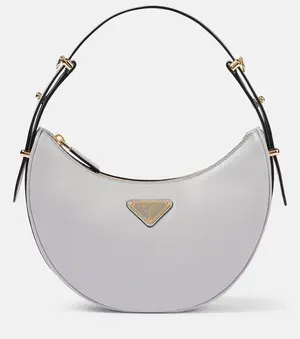Prada Arqué Small Leather Shoulder Bag - Grey