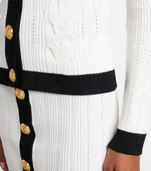 Balmain Cable-knit Cardigan - White