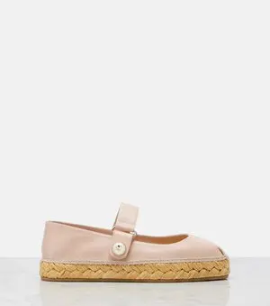 JIMMY CHOO Fayence Leather Espadrilles - Pink