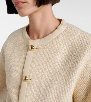 FRAME Trim Cropped Jacket - Beige