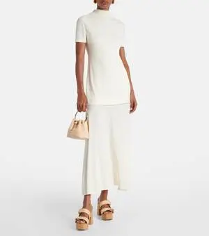 JIMMY CHOO Fayence 95 Leather Wedge Sandals