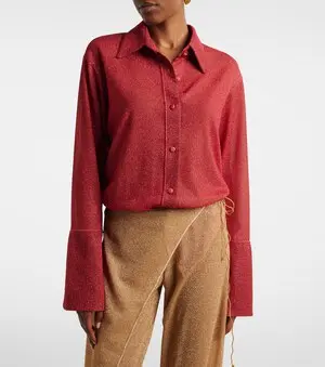 Oseree Lumière Metallic Shirt - Red