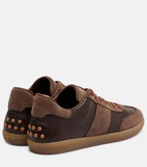 TOD'S Tabs Suede And Leather Sneakers - Brown