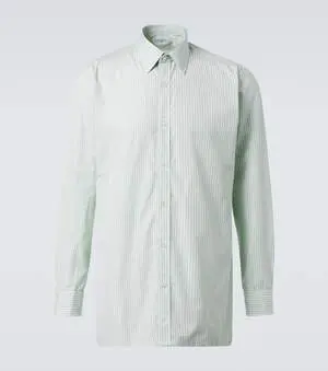 Charvet Striped Cotton Poplin Shirt - Green