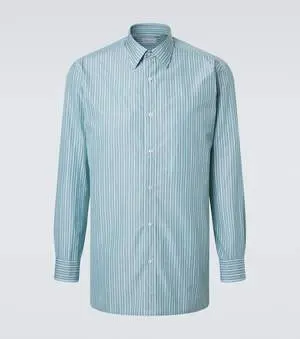 Charvet Striped Cotton Poplin Shirt - Green