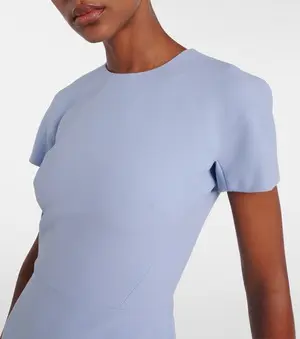 Victoria Beckham Crêpe Minidress - Blue