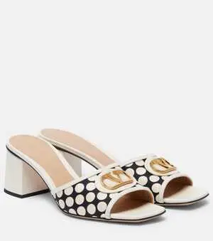 Valentino Garavani Vlogo Polka-dot Mules - White